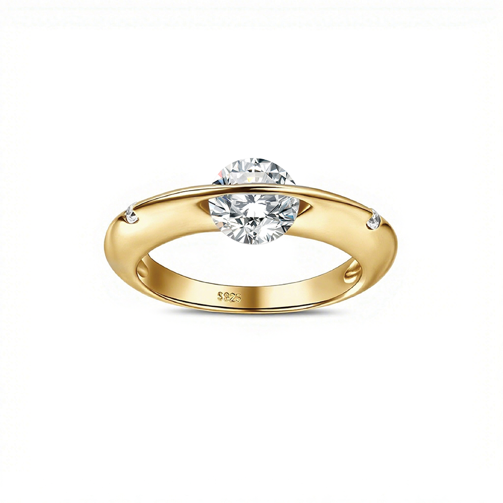 18K Gold Stellar Rotatable Diamond S925 Ring For Her/Him – TeenyTrove